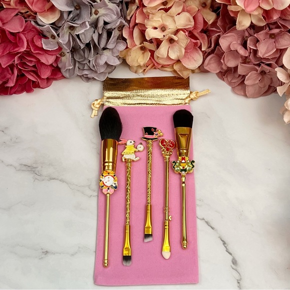 Makeup | Alice In Wonderland Gold 5 Piece Makeup Brush Set | Poshmark